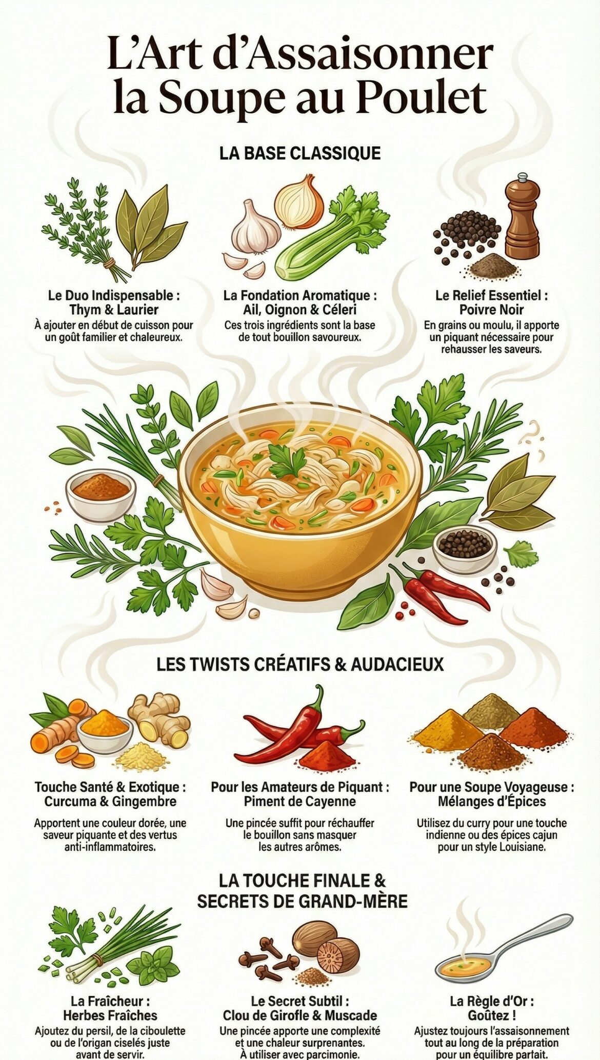 Quelles Épices Choisir Pour une Soupe au Poulet Inoubliable - Le ...